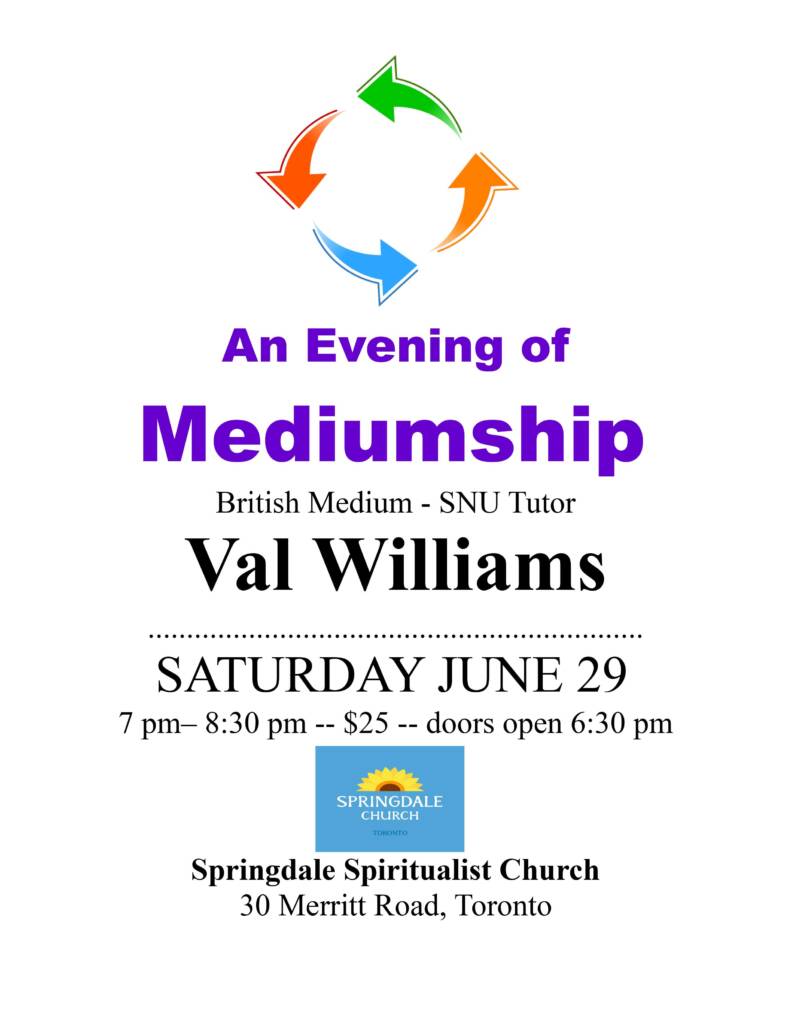 An Evening of Mediumship – Springdale Church, Toronto